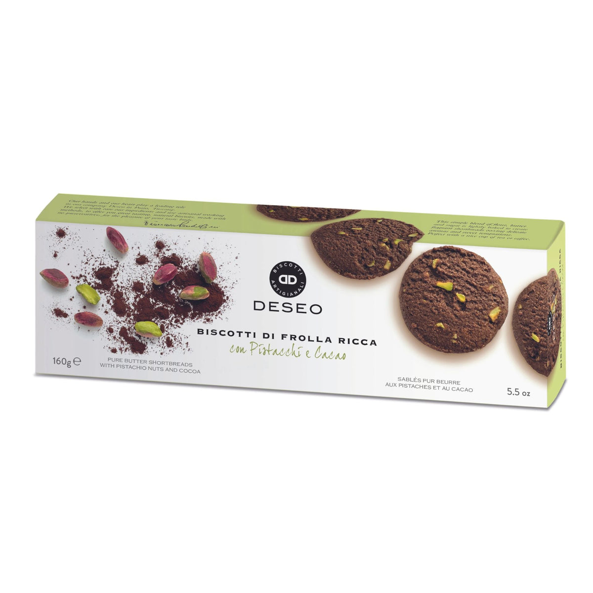 Deseo Pistachio & Cacao Shortbread Biscuit 160g | Italian Biscotti ...