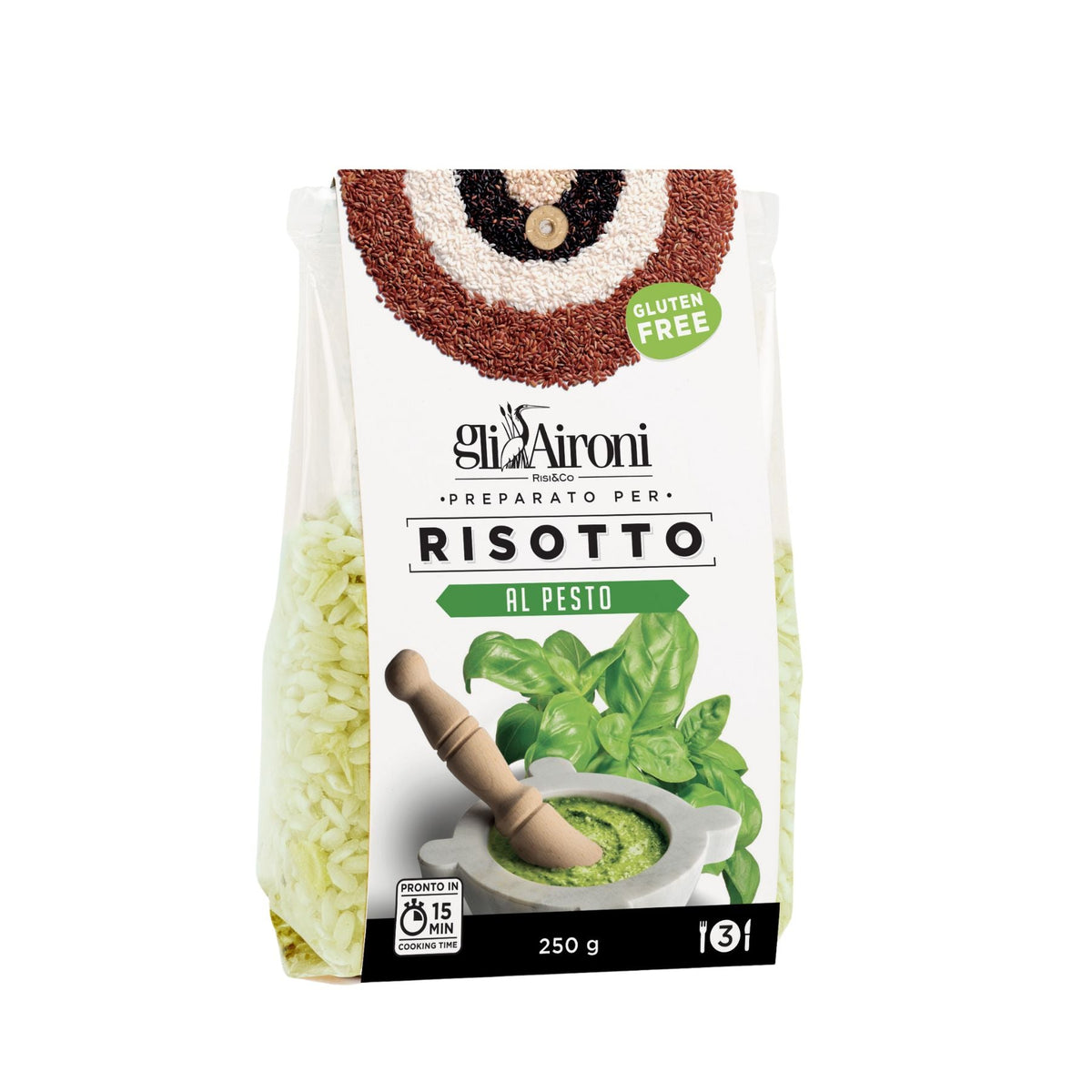 Gli Aironi Ready Made Basil Pesto Risotto Mix 250g | Shop Feast Italy